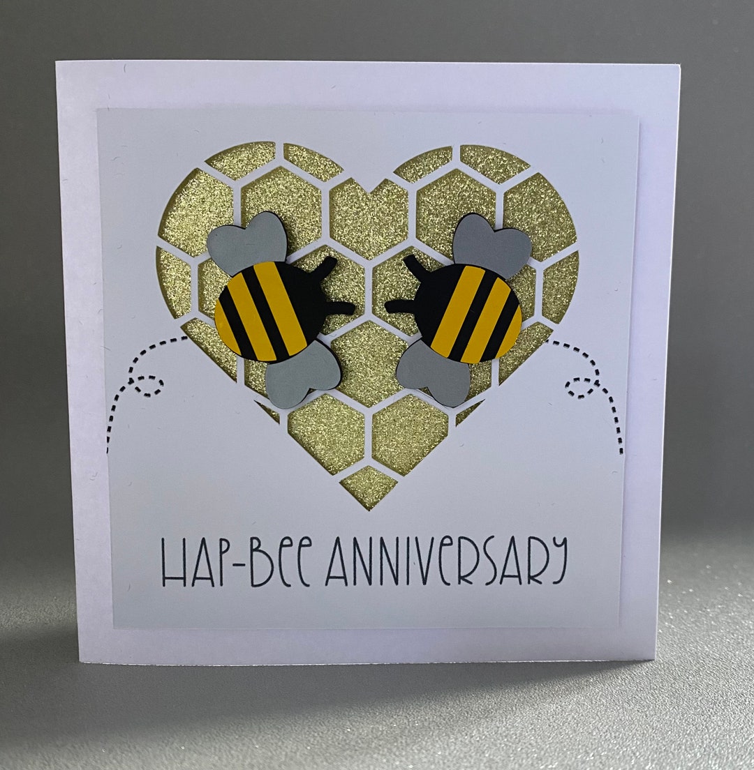 Handmade Bee Themed Anniversary Card - Personalised - Etsy