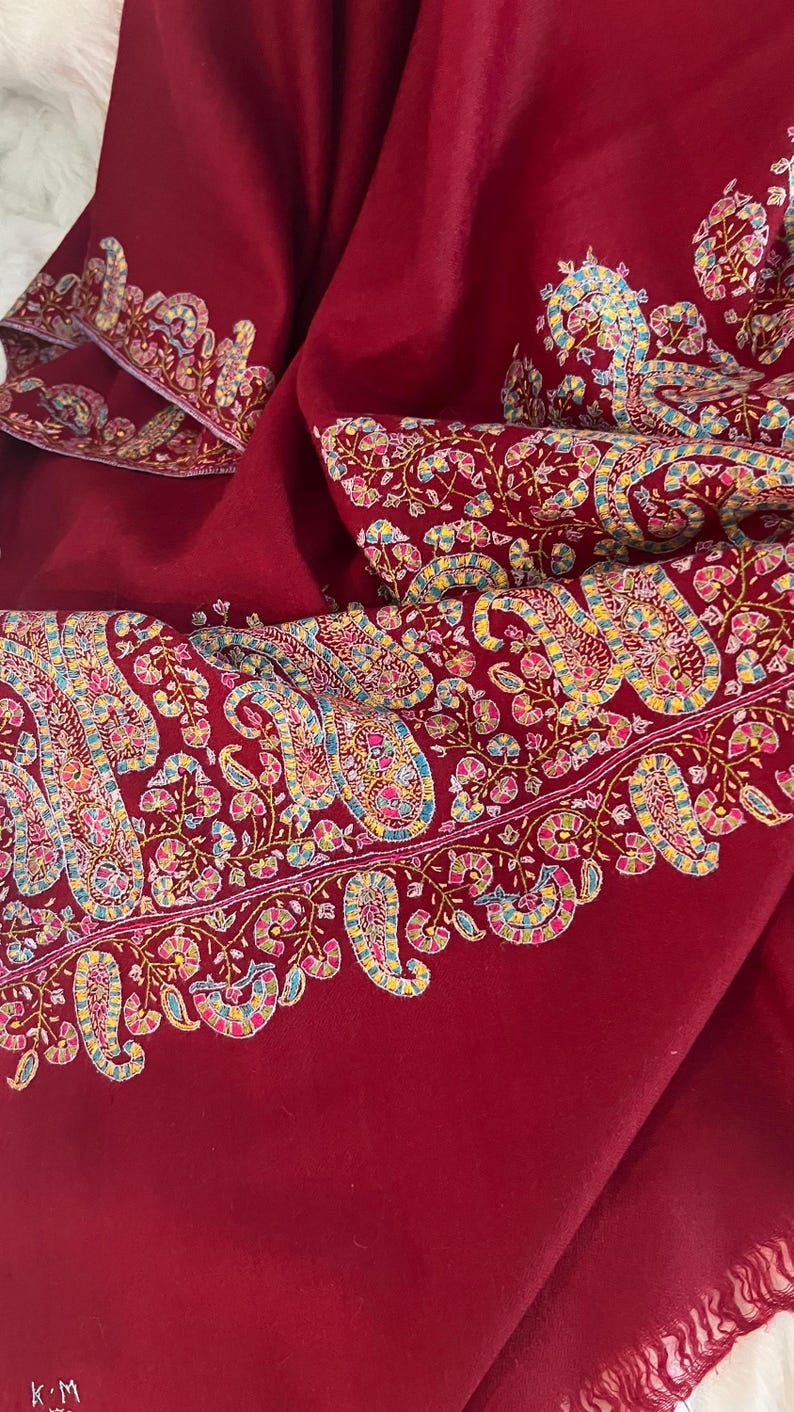 Authentic Pure Handwoven and Hand Embroidered Pashmina Shawl - Etsy