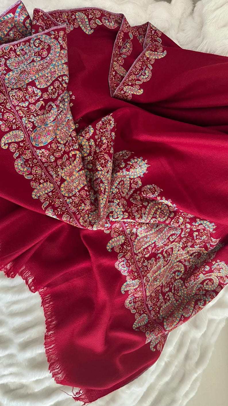 Authentic Pure Handwoven and Hand Embroidered Pashmina Shawl - Etsy