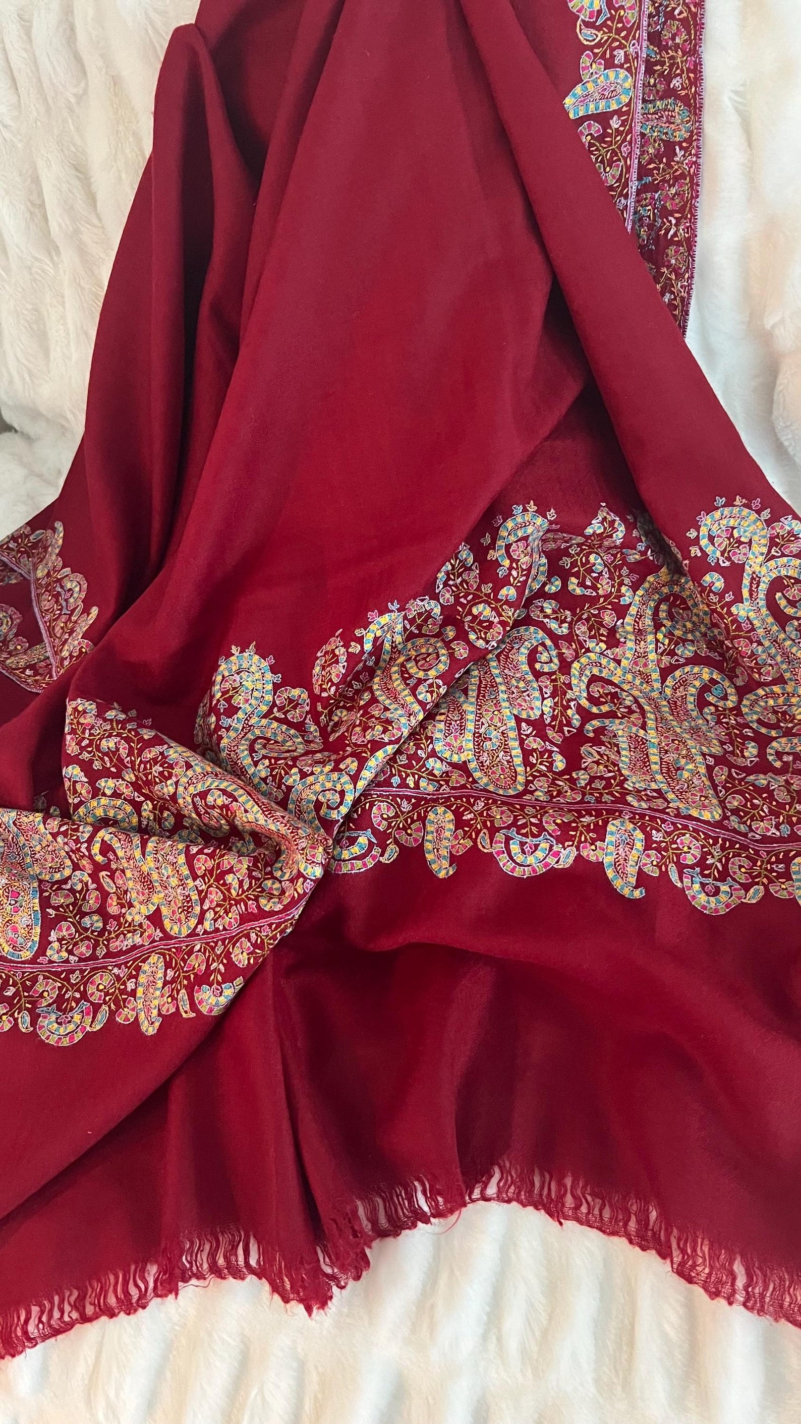 Authentic Pure Handwoven and Hand Embroidered Pashmina Shawl - Etsy