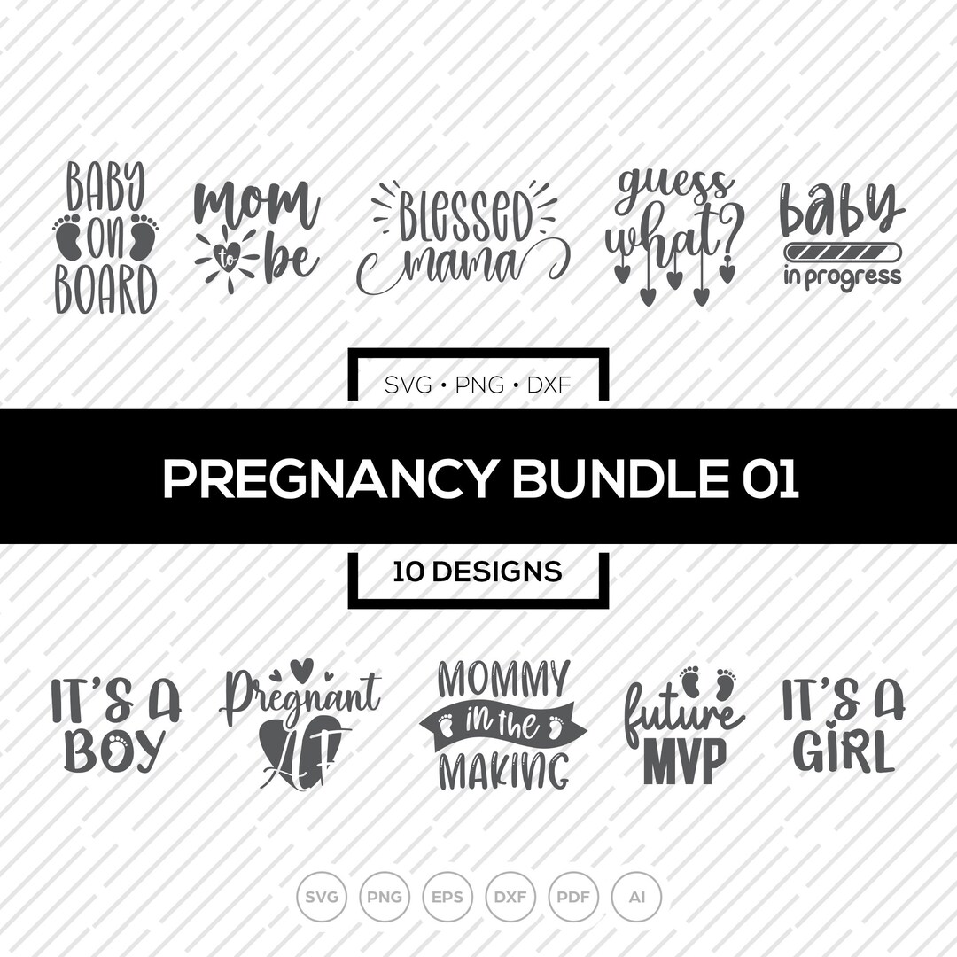 Pregnancy SVG Bundle, Expecting Mother, New Mom, Nursery Svg, Baby Q ...