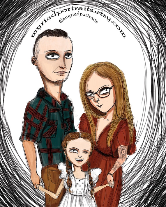 Spooky Custom Family Portrait Cartoon From Photo Hand - Etsy