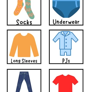 Dresser Labels for Kids, Set of 8 Montessori Clothing Labels for ...