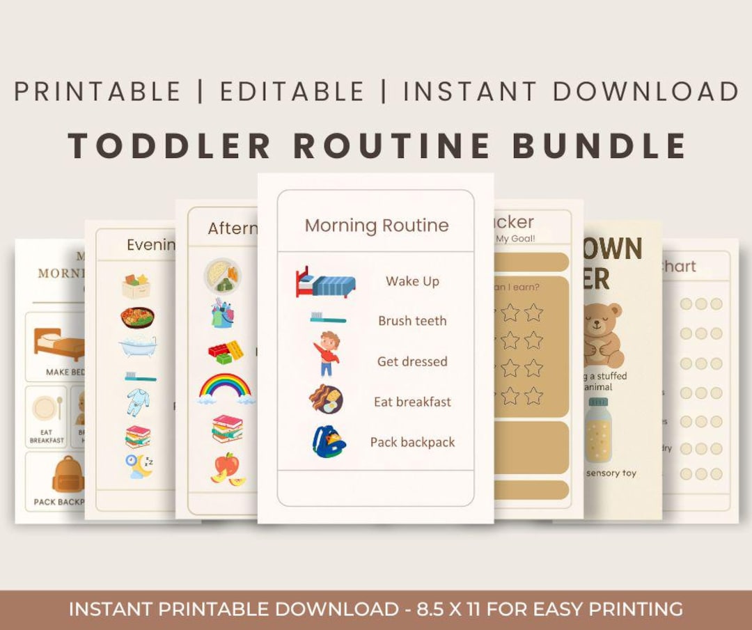 Montessori Toddler Routine Bundle – Morning, Bedtime Routine, Printable ...