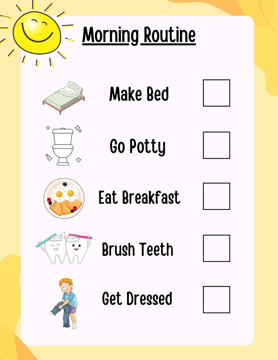 Morning and Bedtime Routine Charts | Checklist | Wake up Routine ...