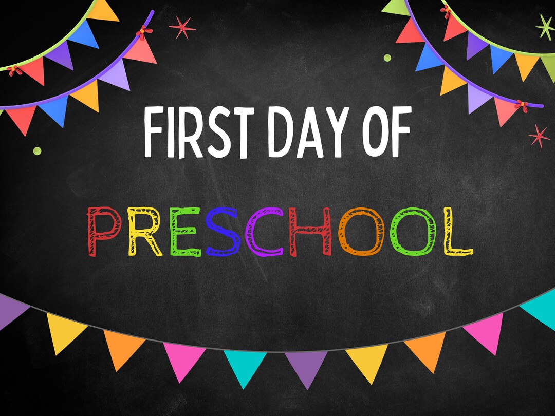 First Day of Preschool Chalkboard Sign | Printable | Digital Download ...