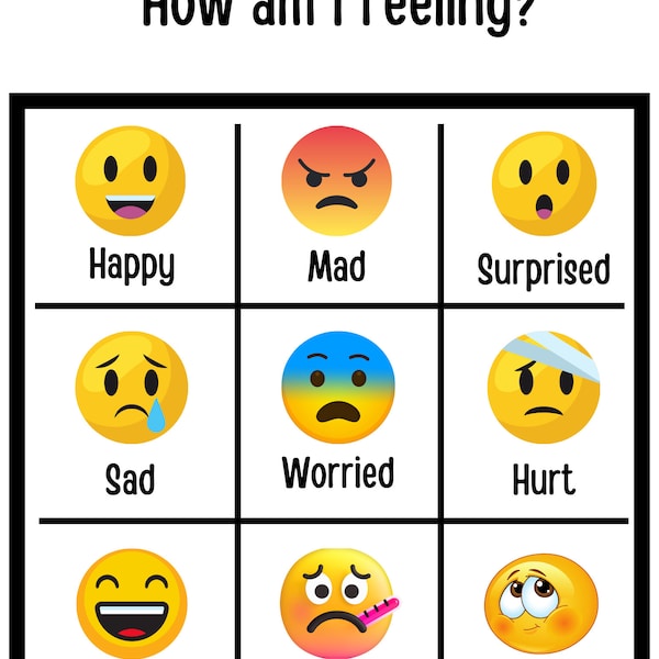 Feelings Chart - Etsy