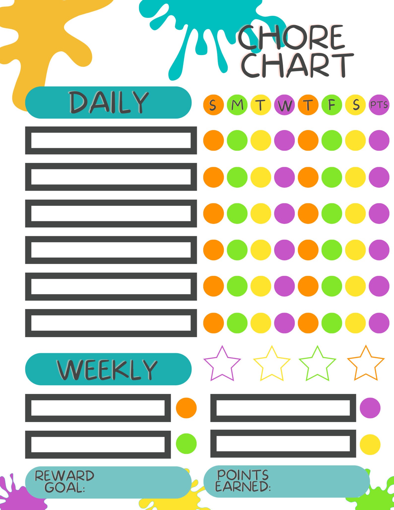 Kids Chore Chart | Reward Tracking | Children's | Toddler | Montessori ...