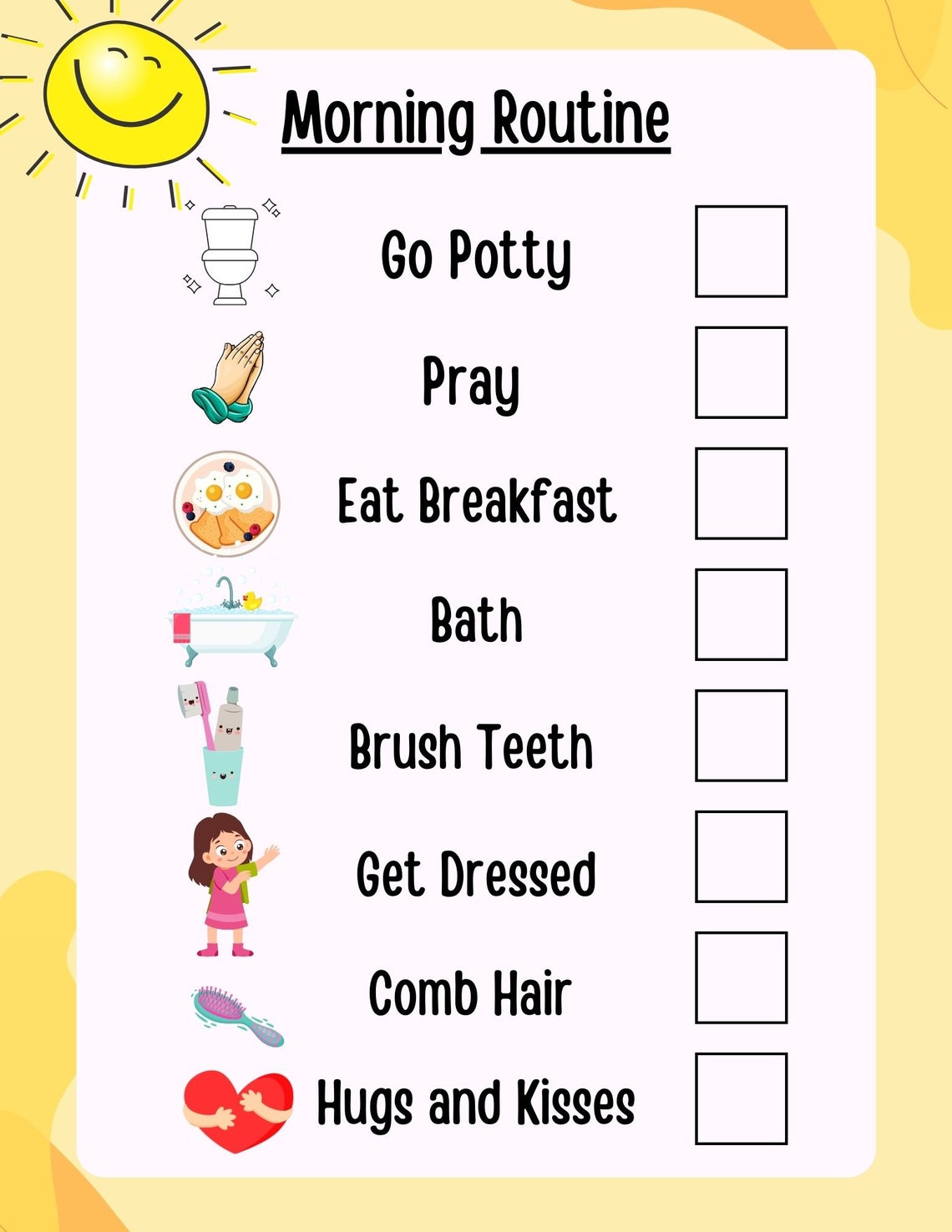 CUSTOM Visual Bedtime and Morning Routine Charts, Toddler, Night ...