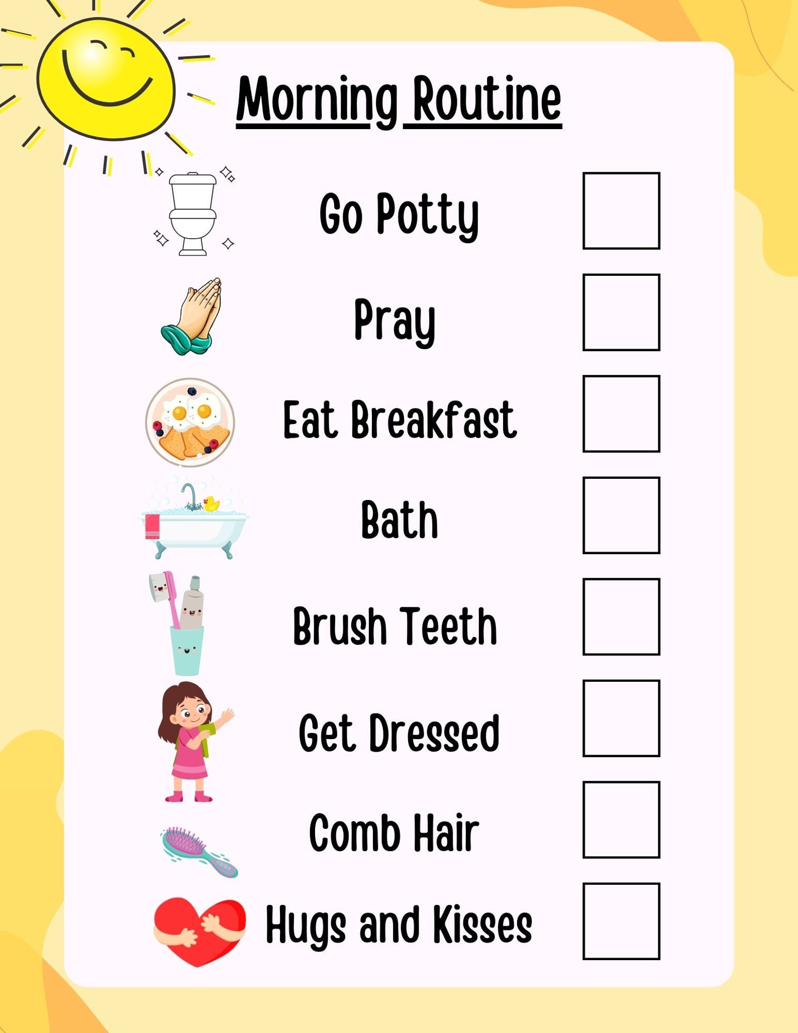 CUSTOM Visual Bedtime and Morning Routine Charts, Toddler, Night ...