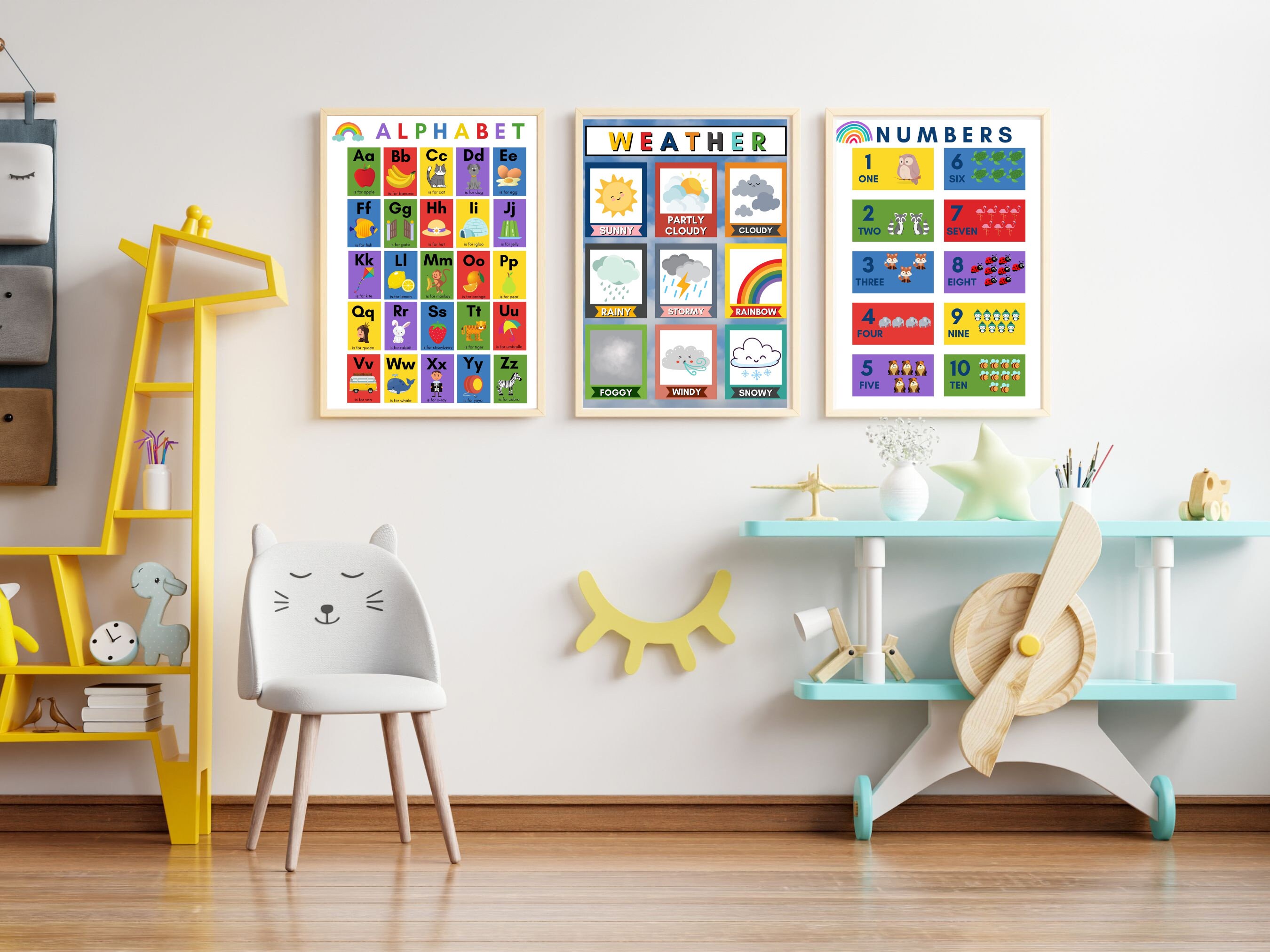 Set of 5 Educational Posters, Montessori Classroom Decor, Homeschool ...