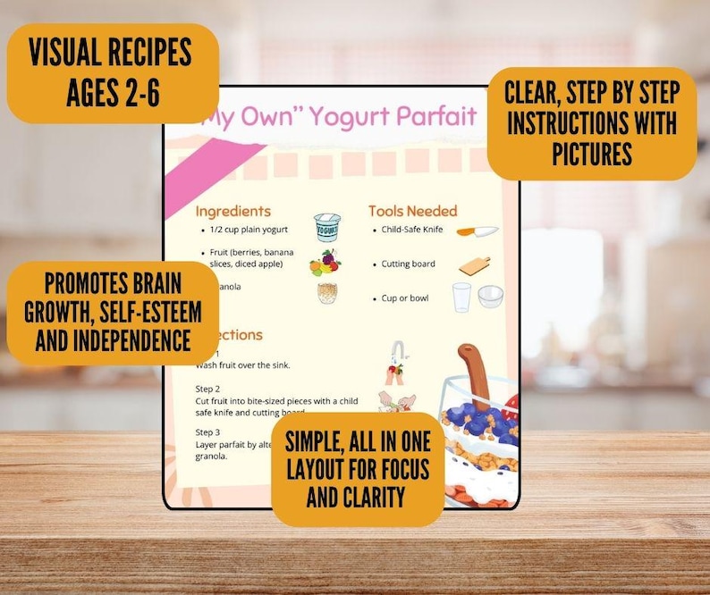 Montessori Visual Recipe Cards for Toddlers and Kids - Learn to Cook ...