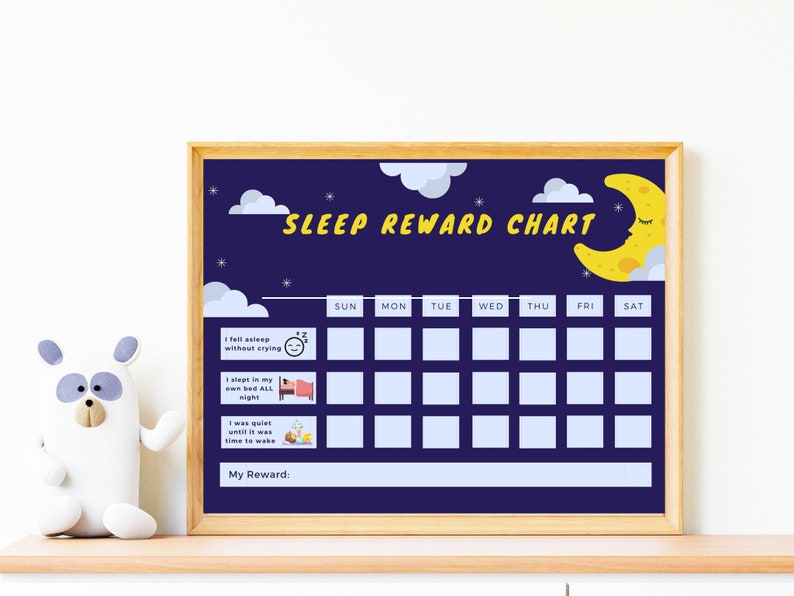 FULLY EDITABLE Toddler Sleep Bedtime Reward Chart, Star Chart, Progress ...