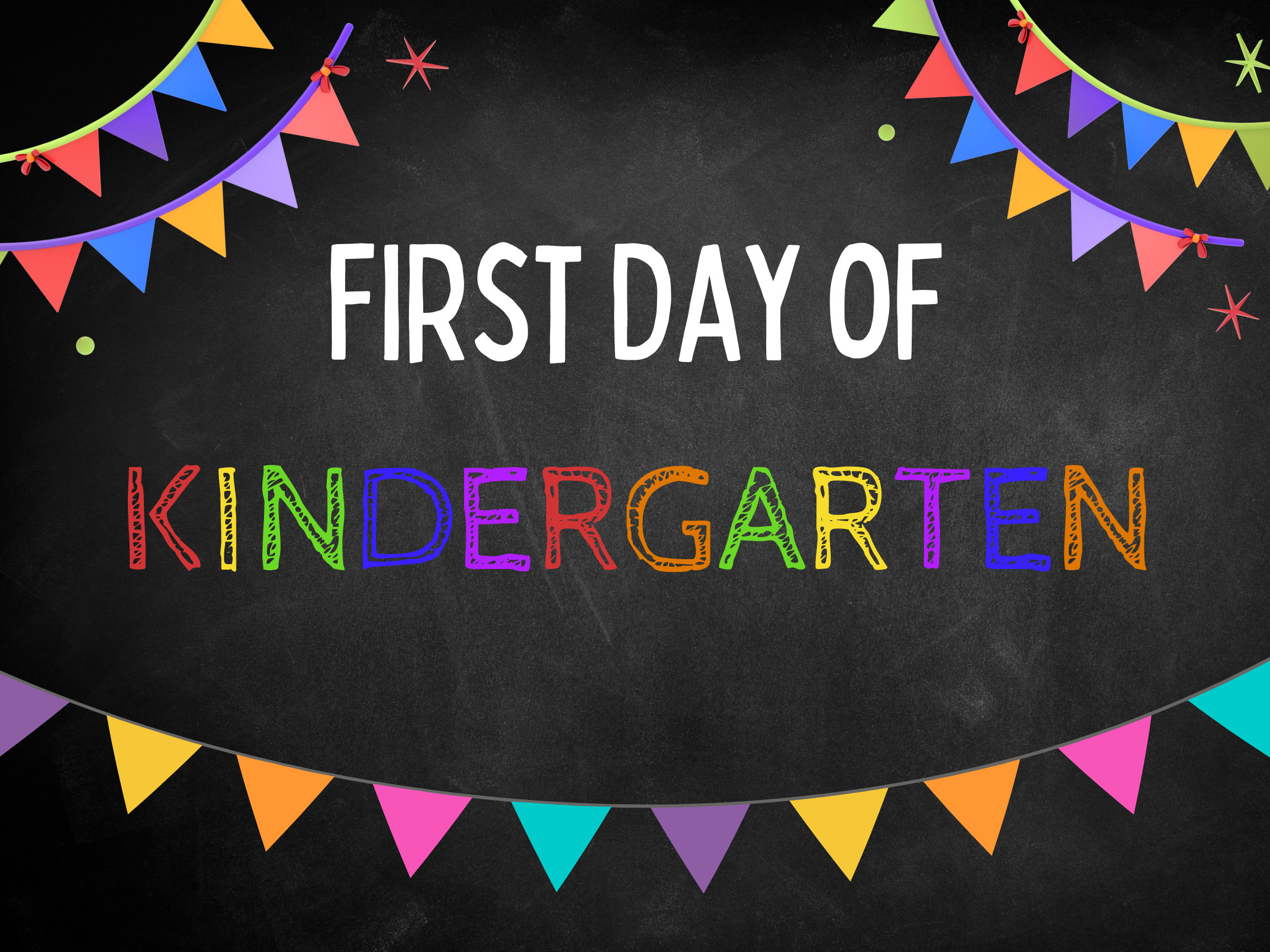 First Day of Kindergarten Chalkboard Sign | Printable | Digital ...