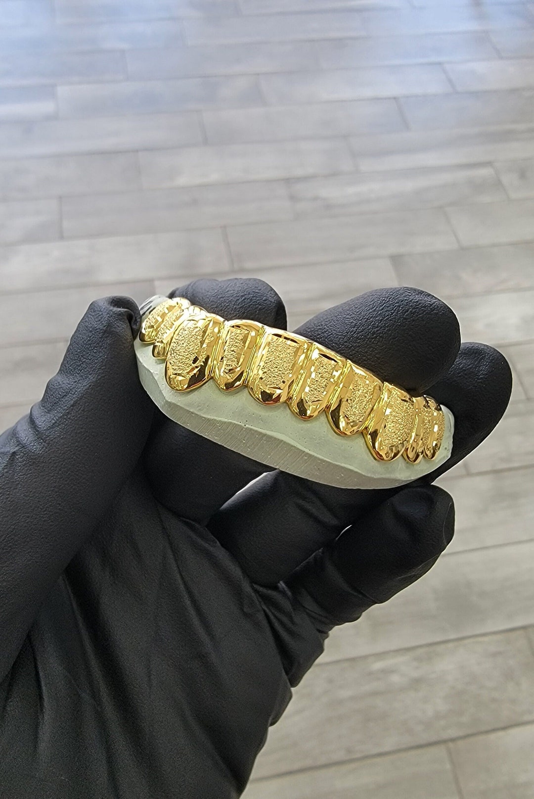 Custom 10k 14k Yellow Gold Diamond Solid Polished Dust Punchout Bottoms ...