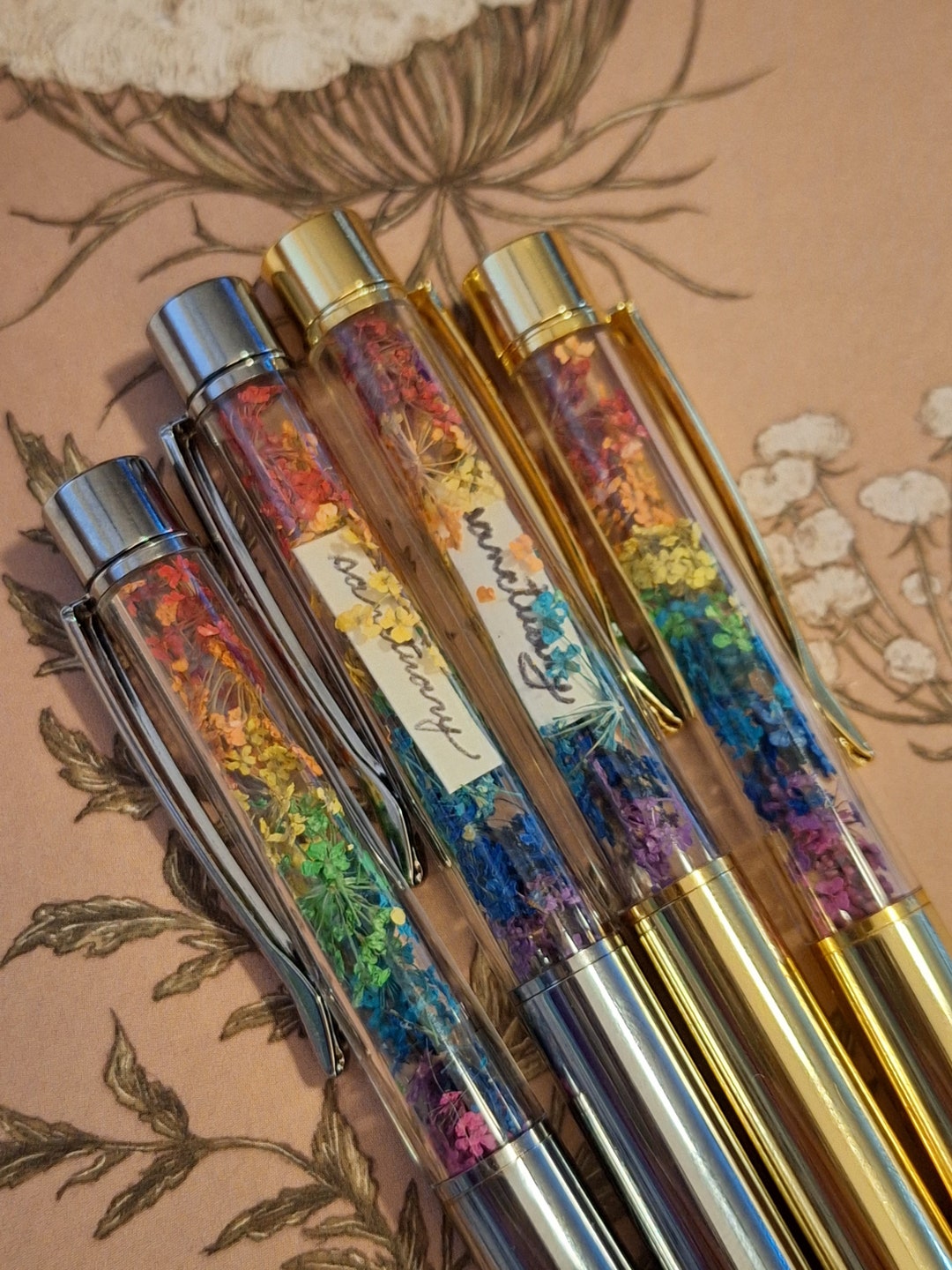Rainbow Queen Anne's Lace Victorian Language of Flowers Botanical ...