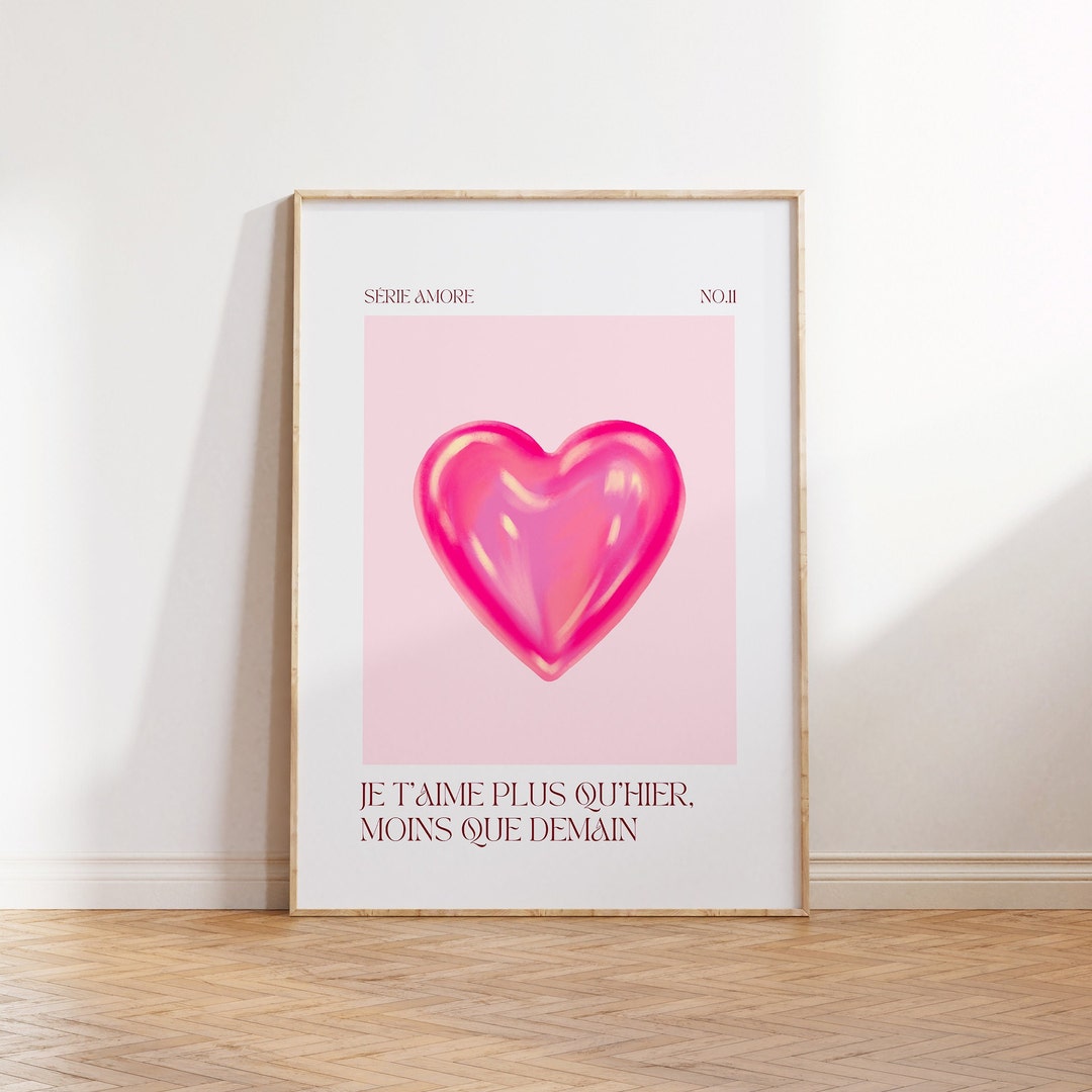Pink Valentines Day Printable Wall Art Digital Poster Valentines Day ...