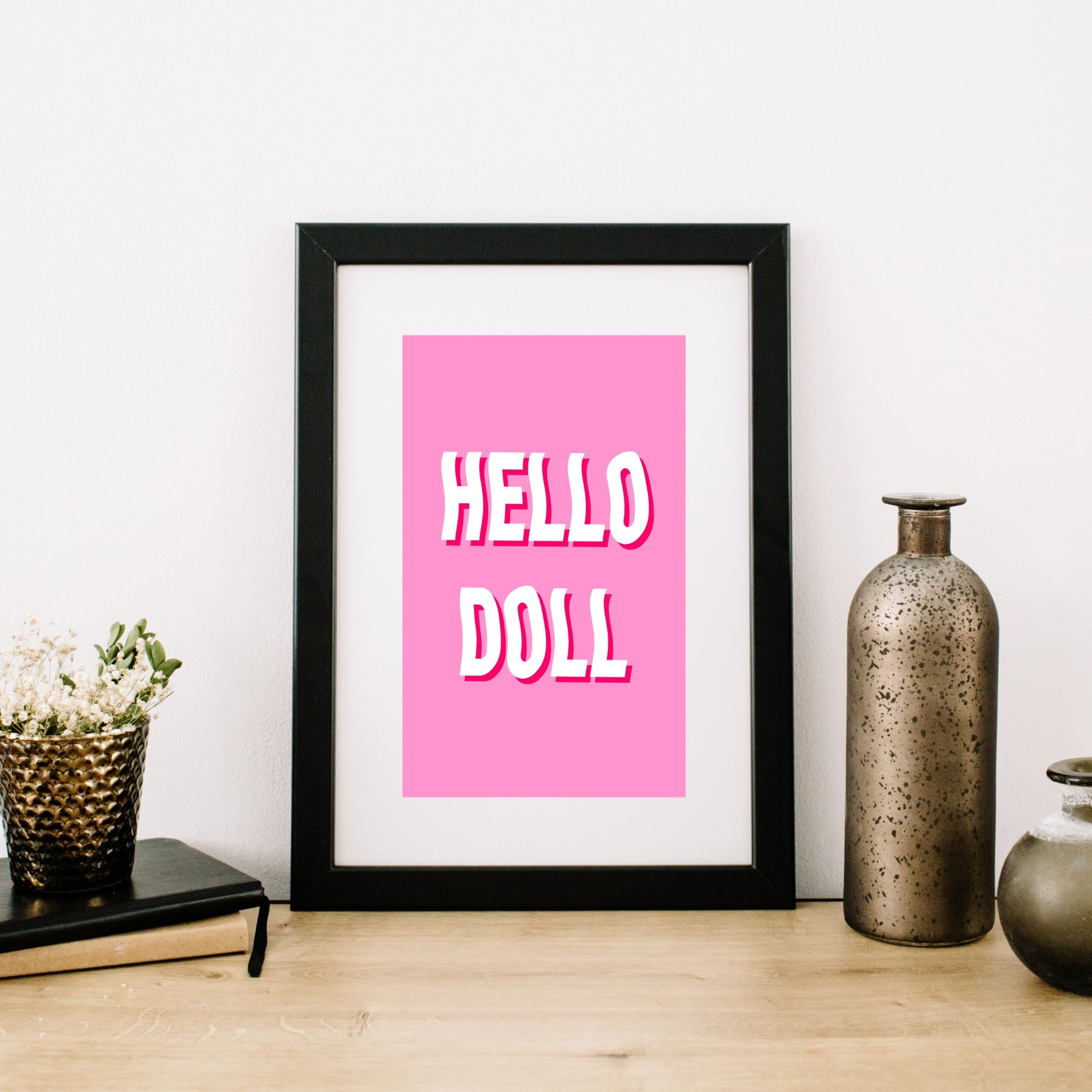 Digital Barbie Wall Art Doll Printable Wall Art Hot Pink Barbie Series ...