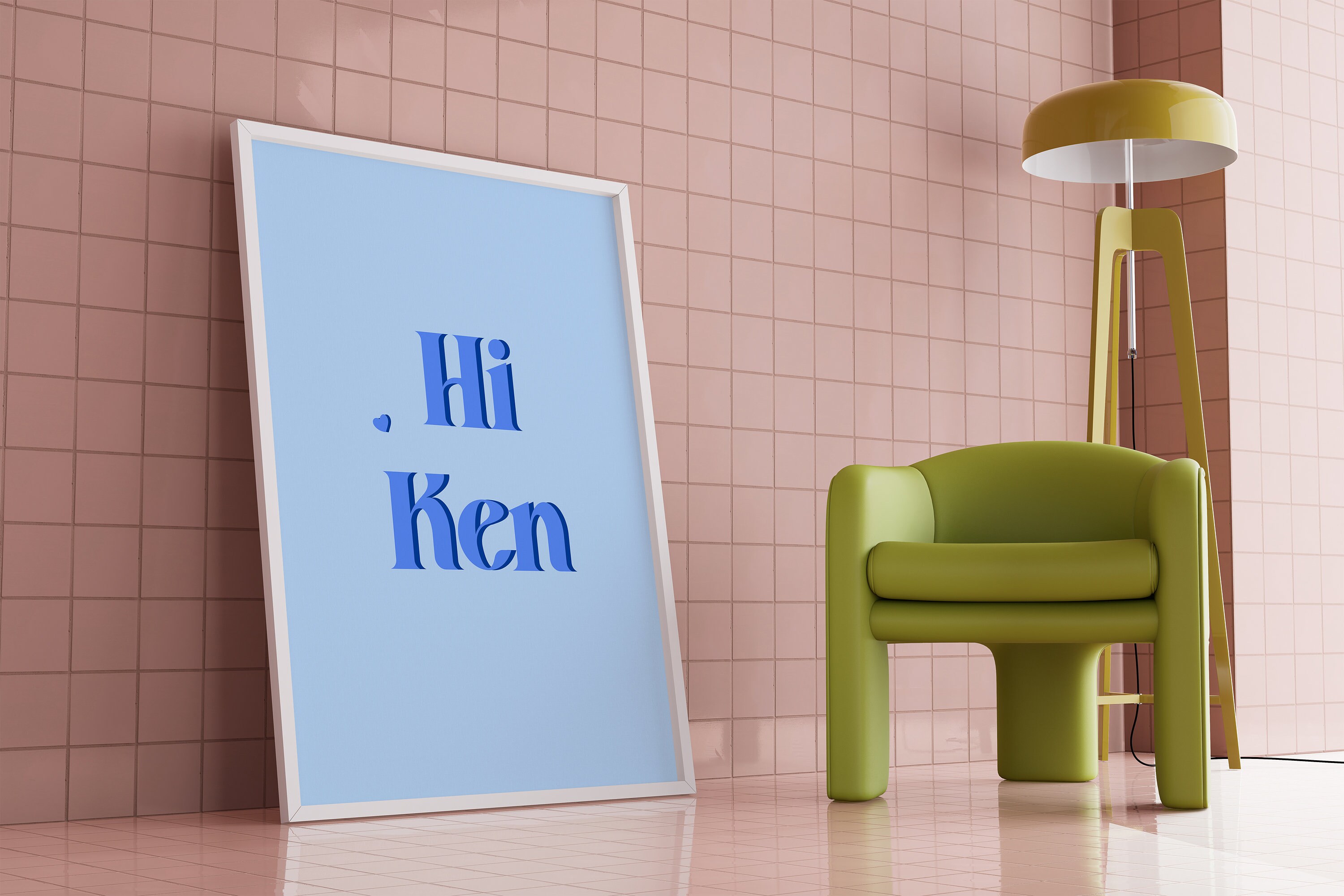 Hi Barbie Hi Ken Wall Art Chic Barbie Typography Feminine - Etsy