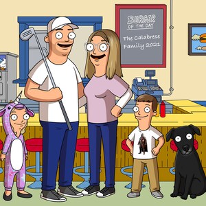 Custom Burger Family Portrait | Cartoon Burger Caricature | Couple ...