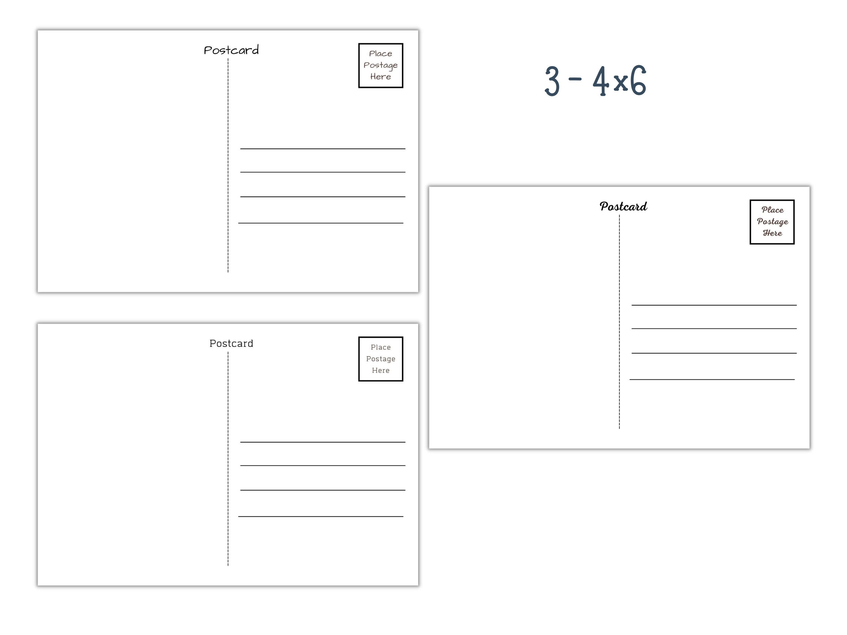 Postcard Backs | 3 4x6 | 3 5x7 | for COMMERCIAL and PERSONAL Use. - Etsy