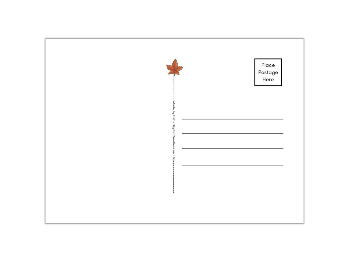 Autumn Leaves and Pumpkins Printable 4x6 and 5x7 Postcards - Etsy