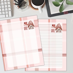 Valentines Day, Gnome, Printable Stationery, Digital Download, US ...