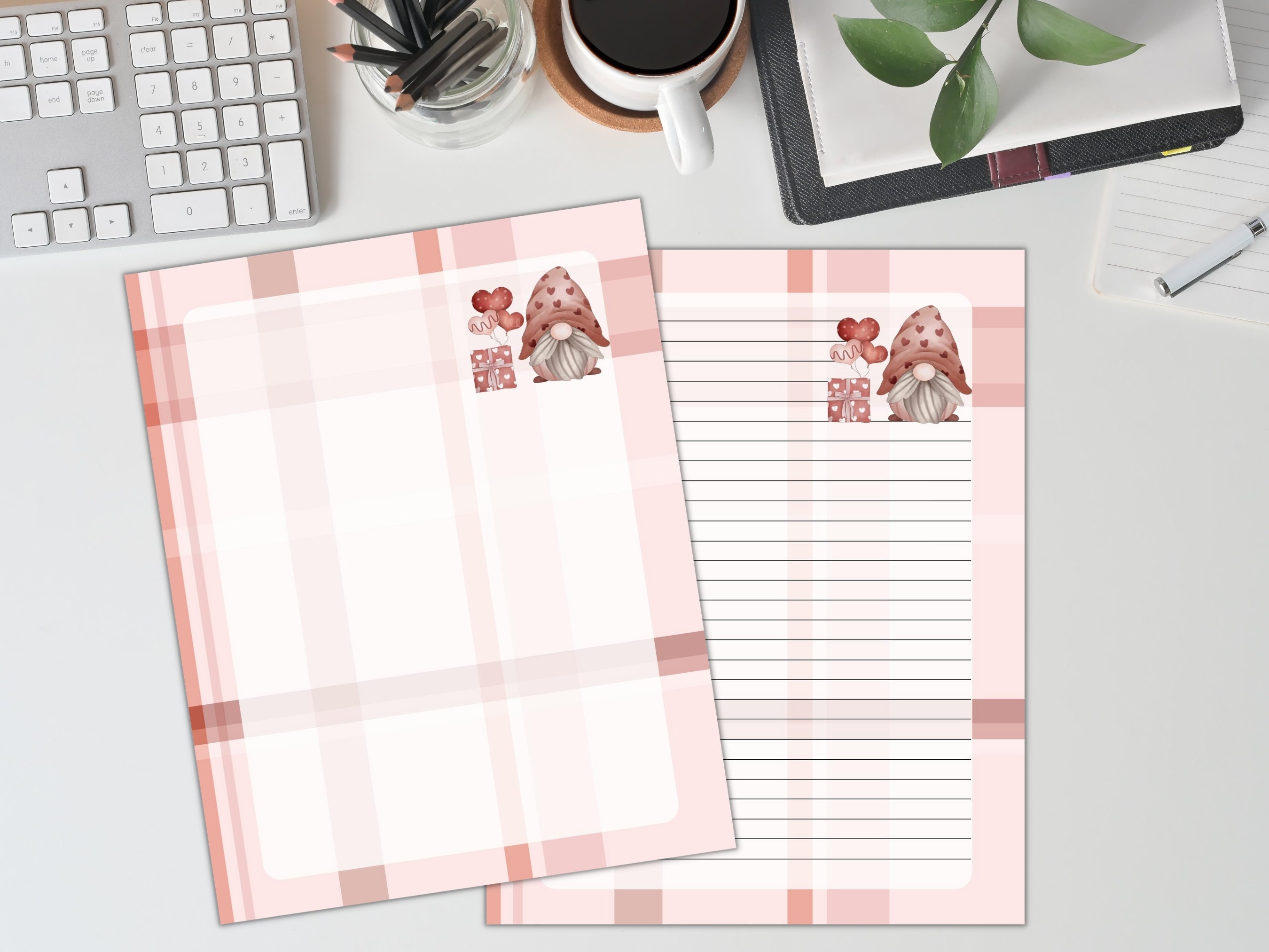 Valentines Day, Gnome, Printable Stationery, Digital Download, US ...