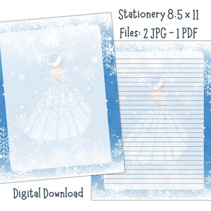 Christmas Girl Printable Stationery Digital Download US - Etsy