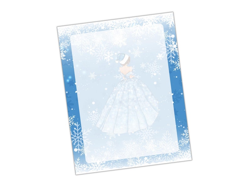 Christmas Girl Printable Stationery Digital Download US - Etsy