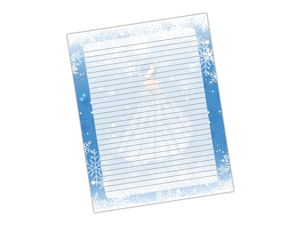 Christmas Girl Printable Stationery Digital Download US - Etsy