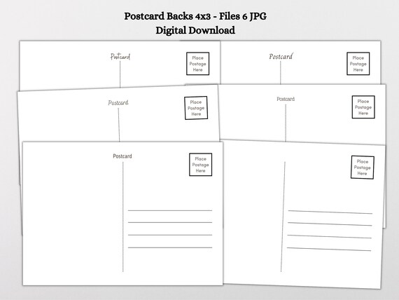 Postcard Backs 6 4x3 for COMMERCIAL and PERSONAL Use. - Etsy