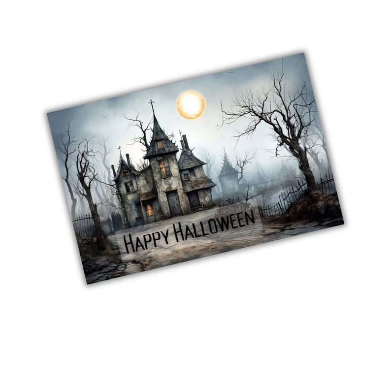 Halloween Postcard Printable 4x6 and 5x7 Postcards Digital Download - Etsy