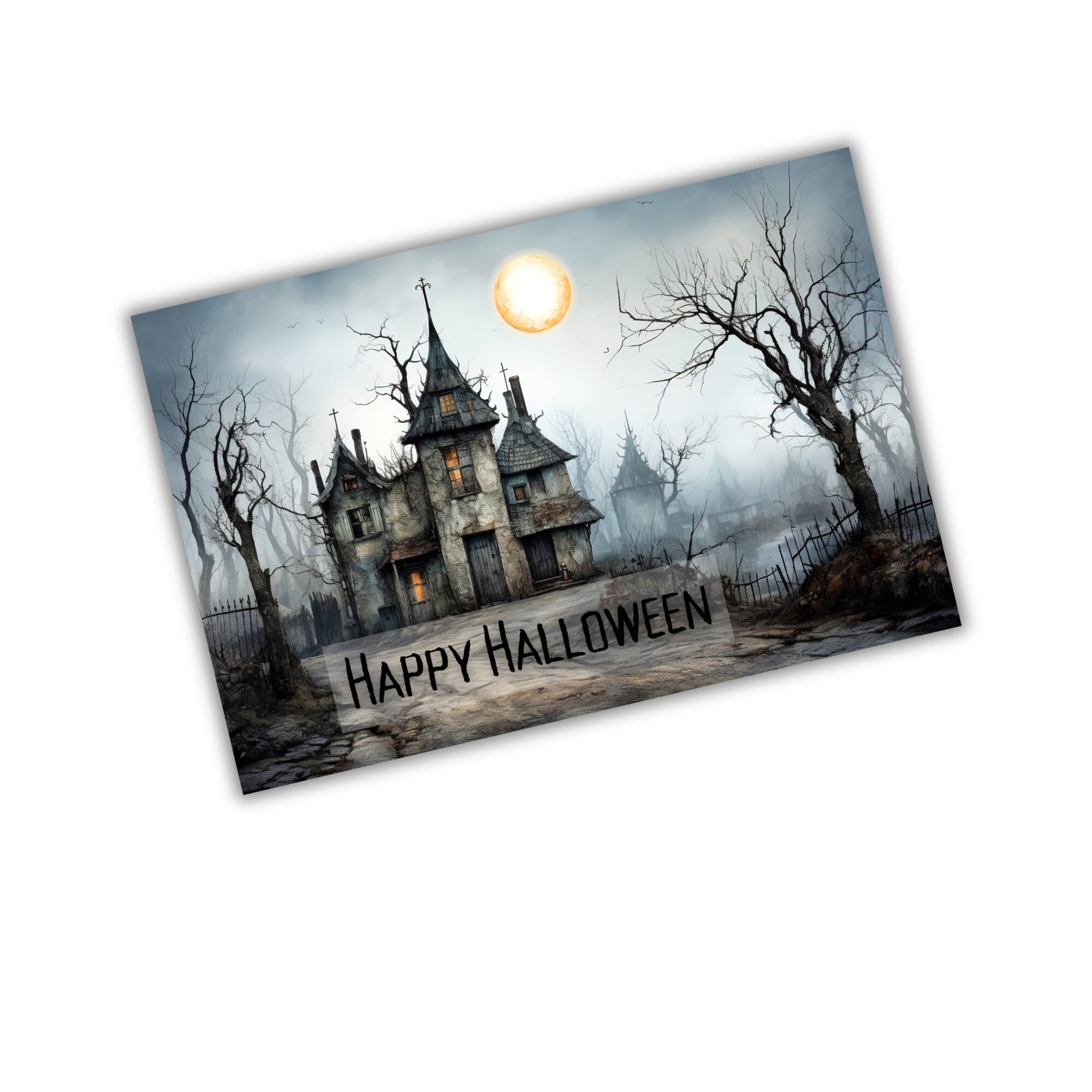 Halloween Postcard Printable 4x6 and 5x7 Postcards Digital Download - Etsy