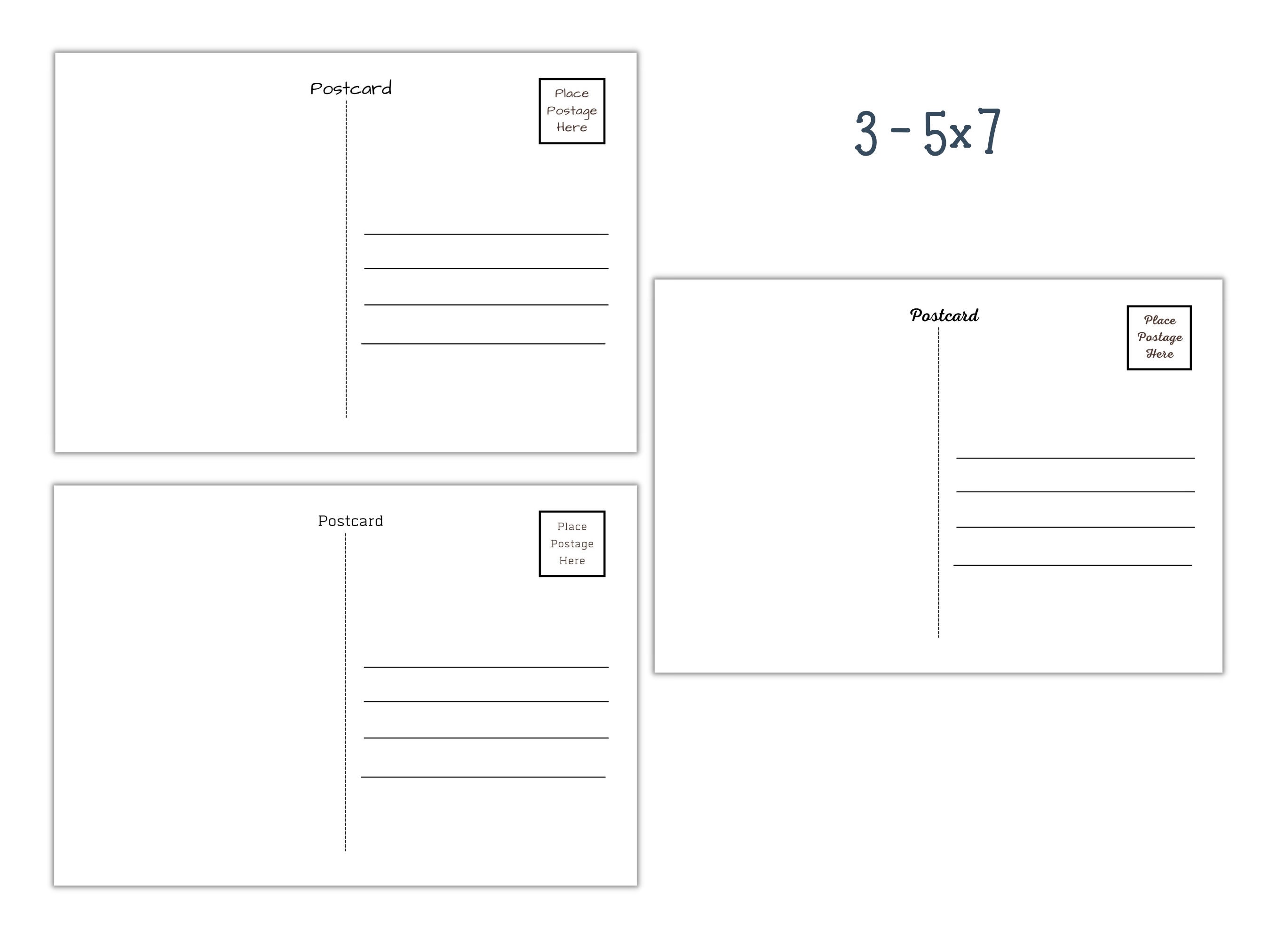 Postcard Backs | 3 4x6 | 3 5x7 | for COMMERCIAL and PERSONAL Use. - Etsy