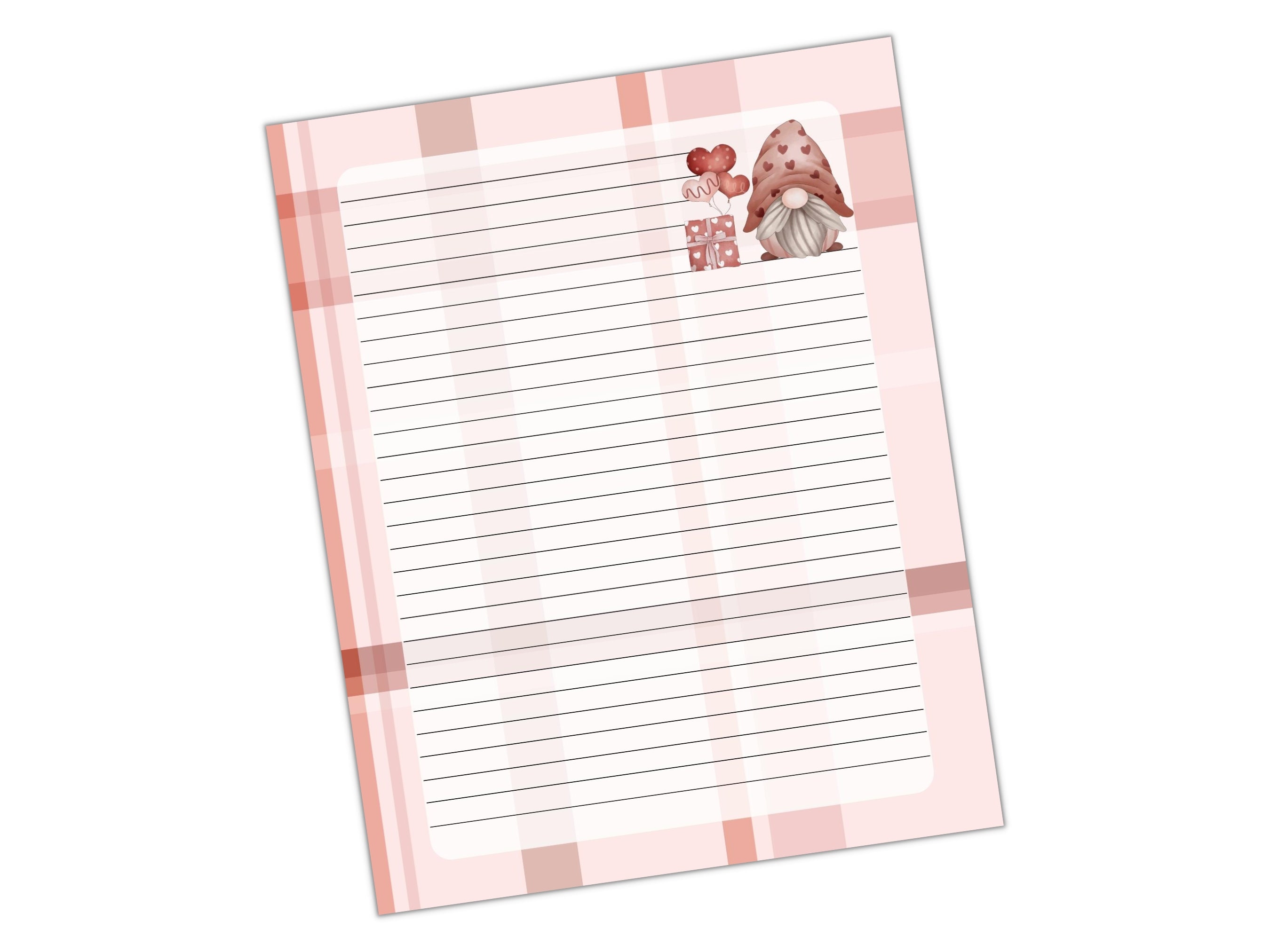 Valentines Day, Gnome, Printable Stationery, Digital Download, US ...