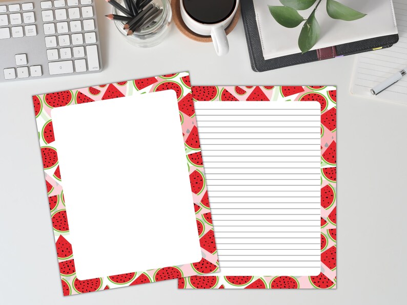 Summer Watermelon/printable Stationery/digital Download/us - Etsy