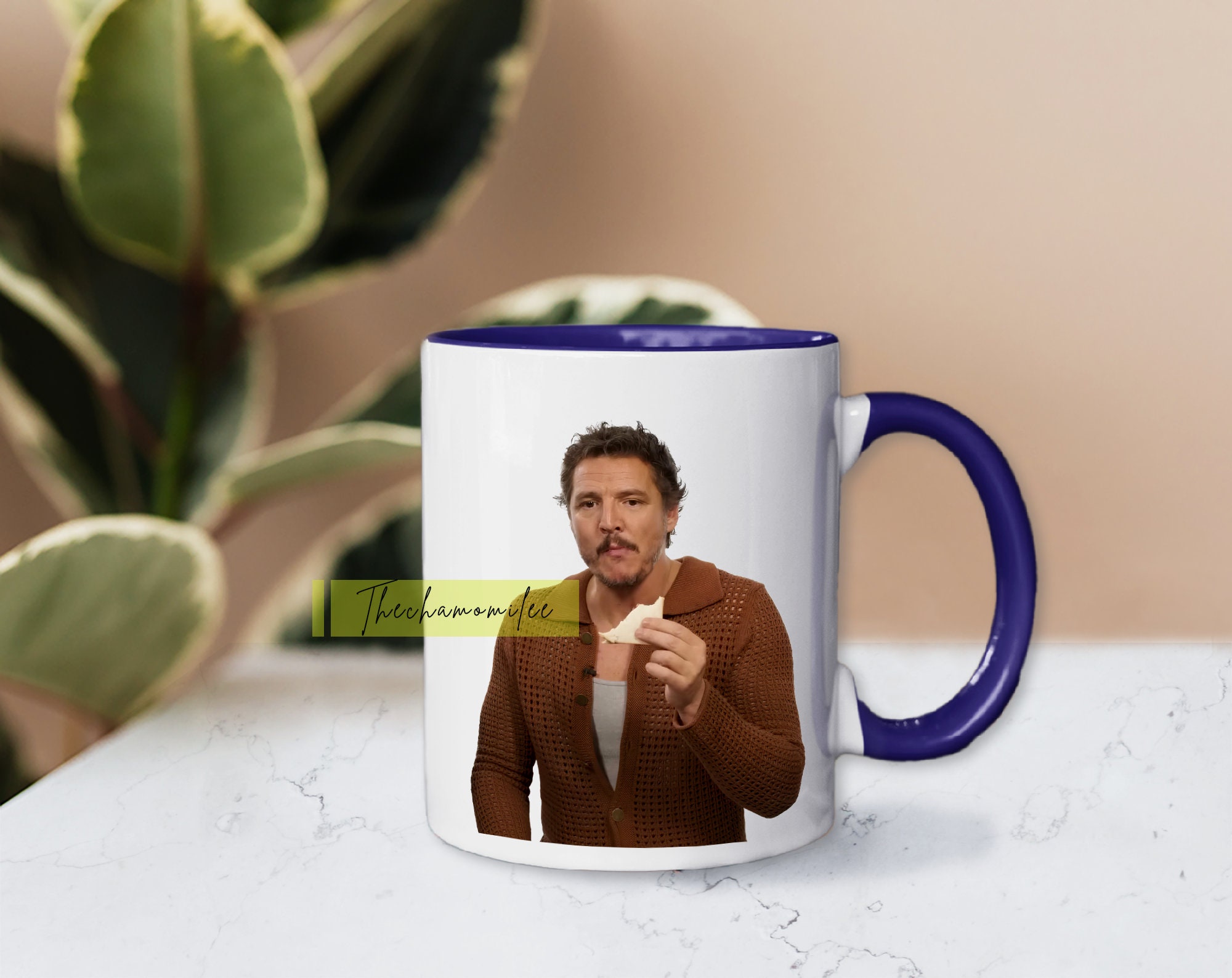Pedro Pascal Eating Sandwich Snack Meme Mug Ceramic, Color Changing Mug ...