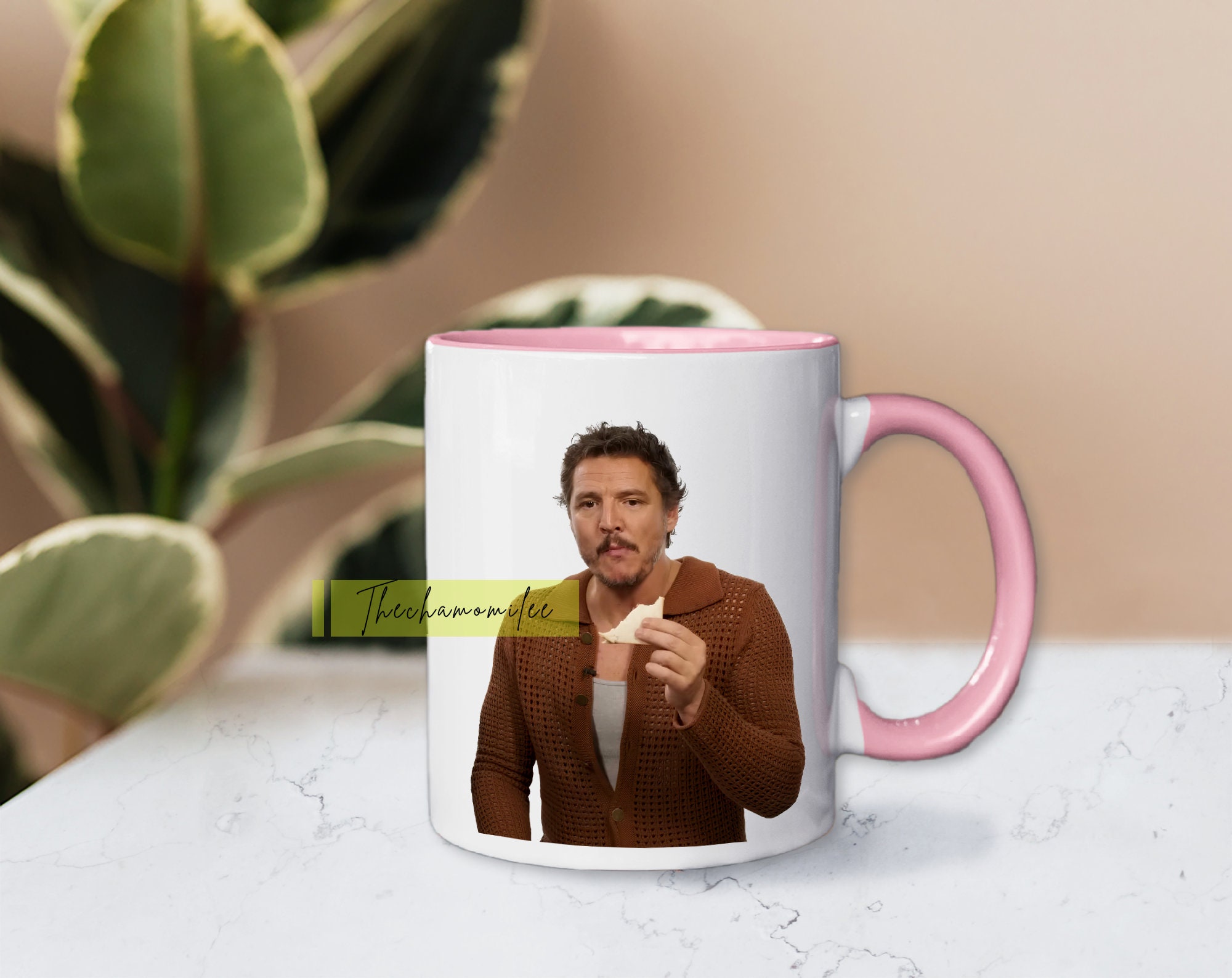 Pedro Pascal Eating Sandwich Snack Meme Mug Ceramic, Color Changing Mug ...
