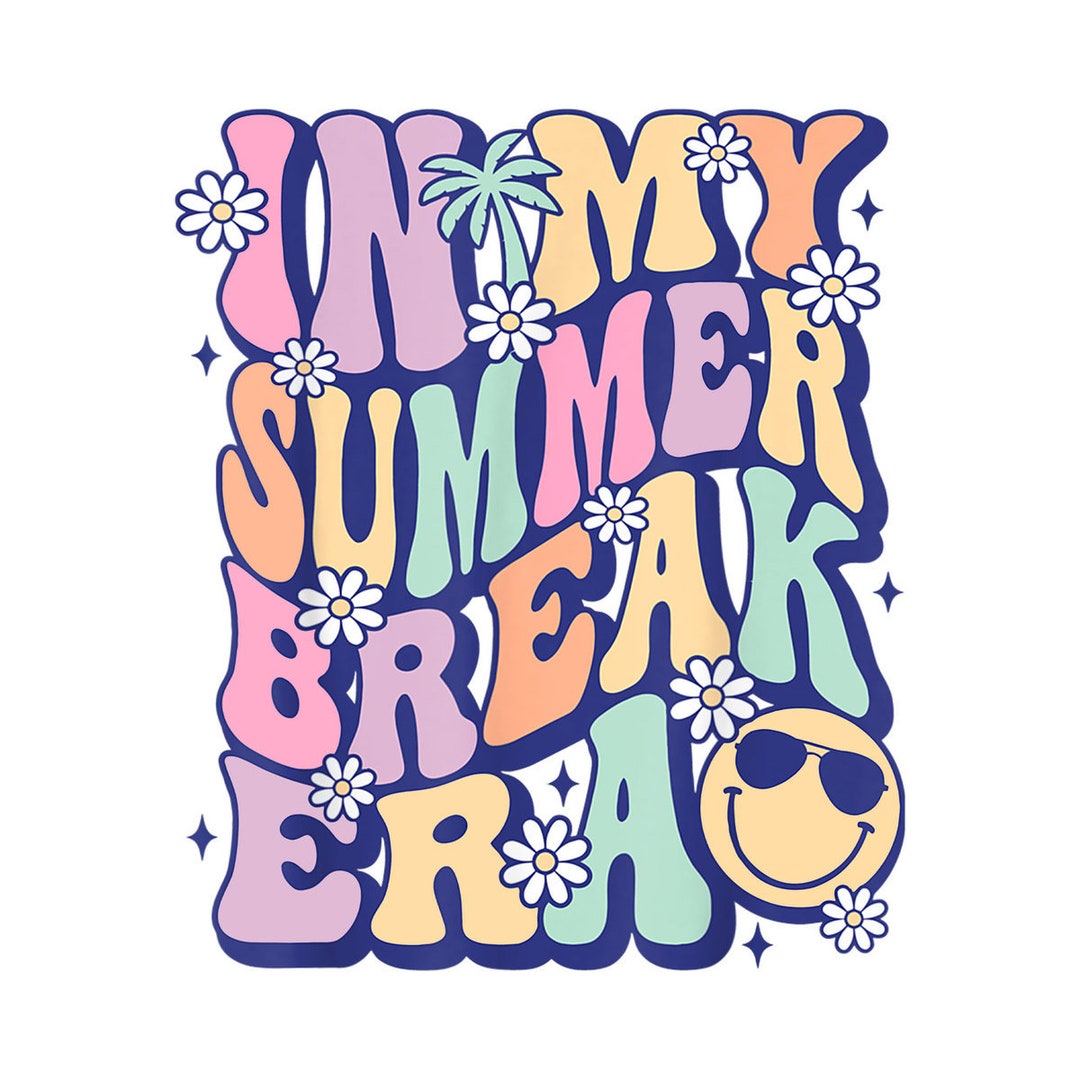 In My Summer Break Era Groovy Smile Face Summer Vacation Digital PNG - Etsy