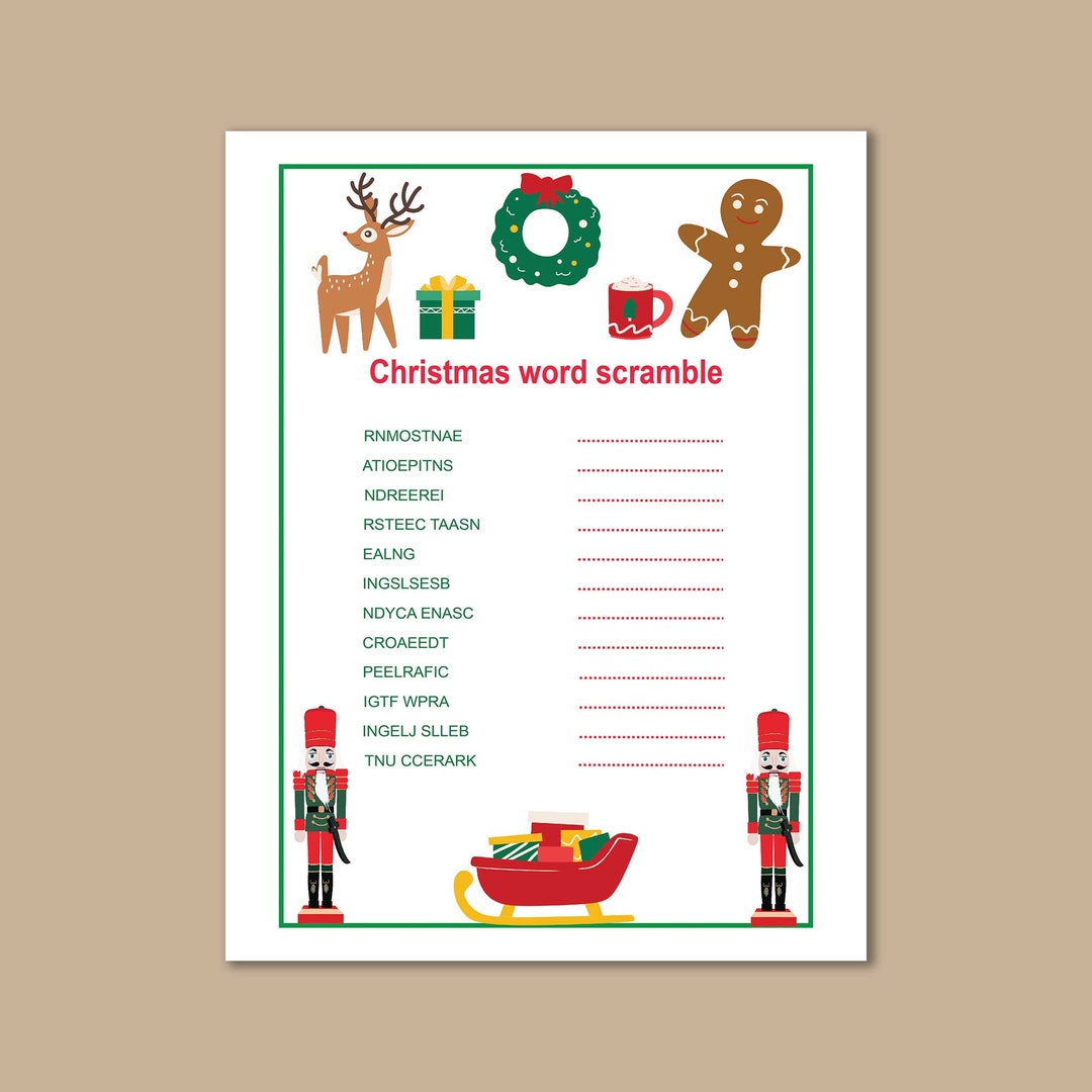 Christmas Word Scramble, Christmas Family Game, Christmas Party Games ...