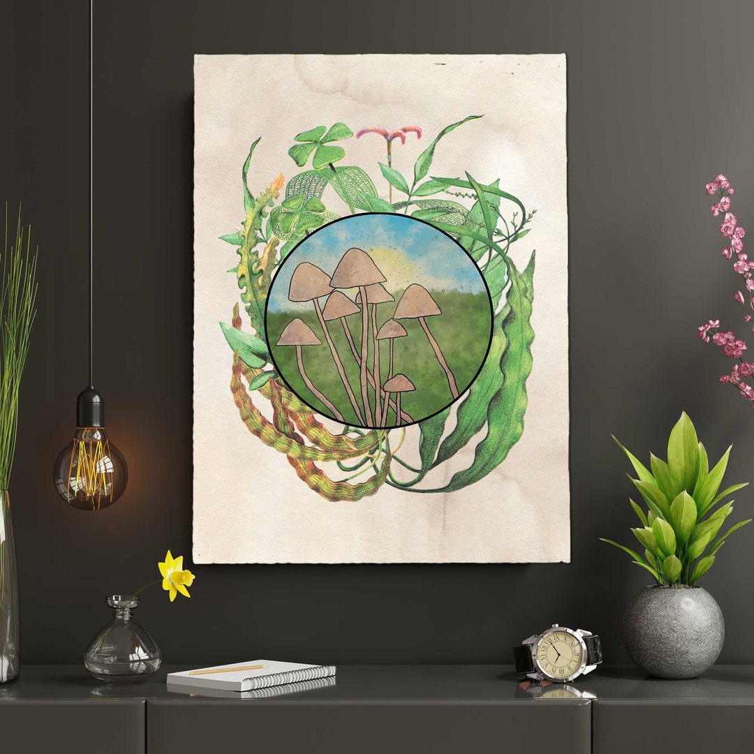 Boho Mushroom Print , Watercolor Mushrooms Print, Boho Gallery Wall Art ...
