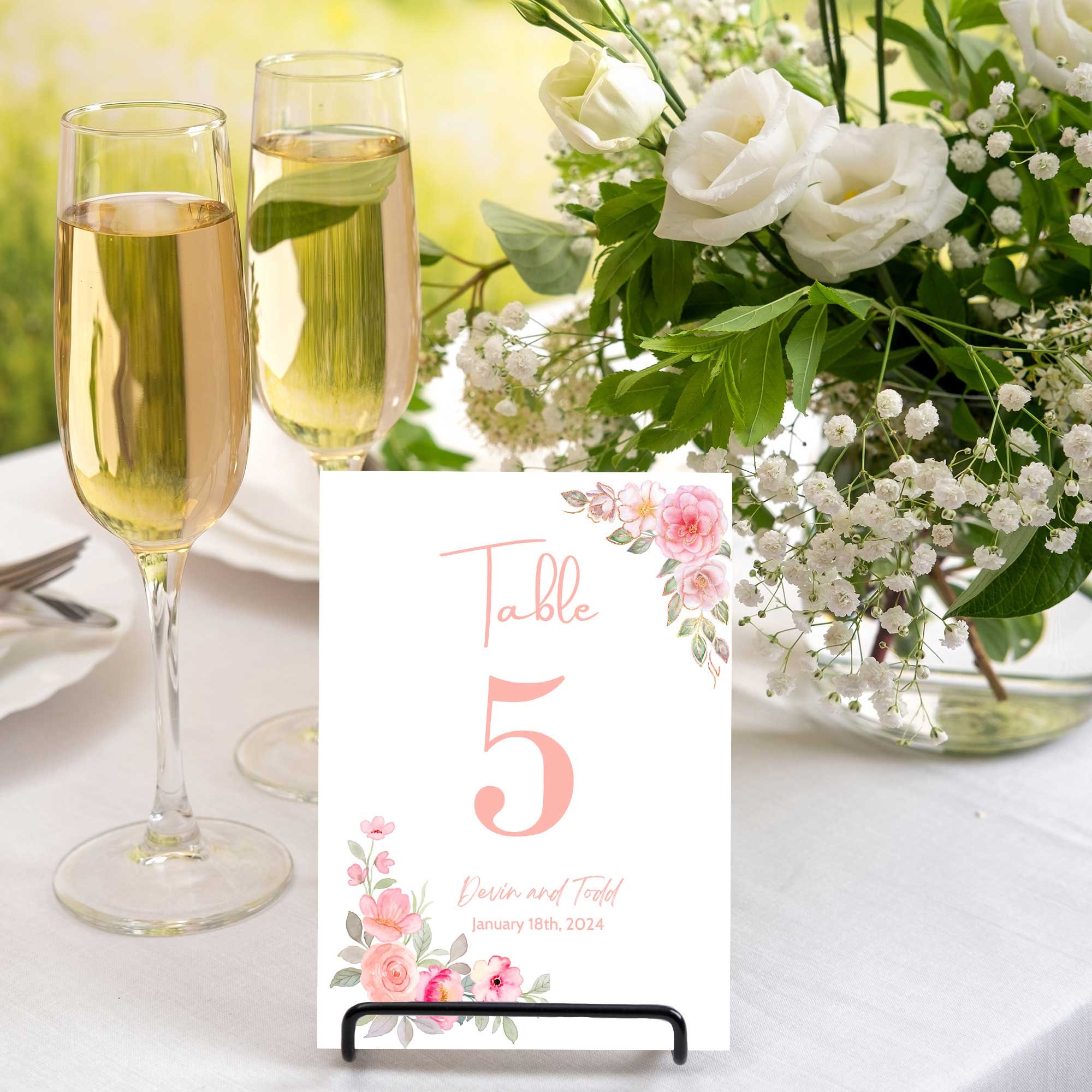 Wedding Table Numbers Printable, Table Numbers Template, Calligraphy ...
