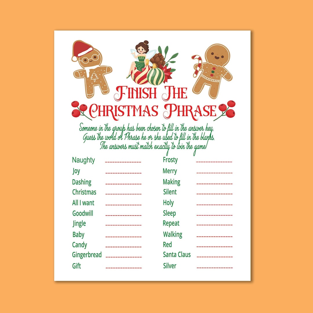 Finish the Christmas Phrase, Christmas Family Game, Christmas Party ...