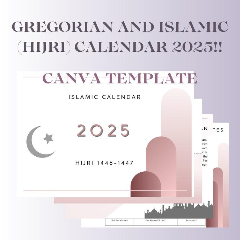 2025 Gregorian and Islamic (hijri) Calendar (1446-1447) - Etsy