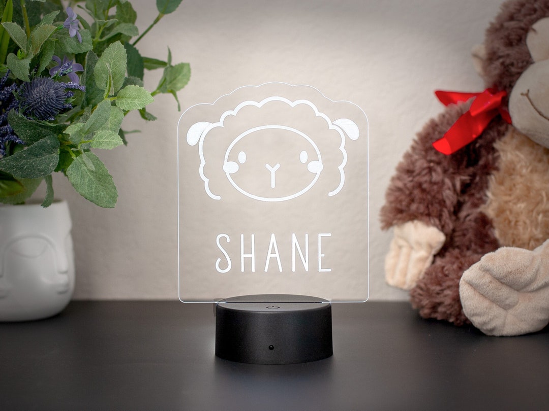 Lamb Sheep Night Light: Minimalist Personalized Nursery Decor - Etsy