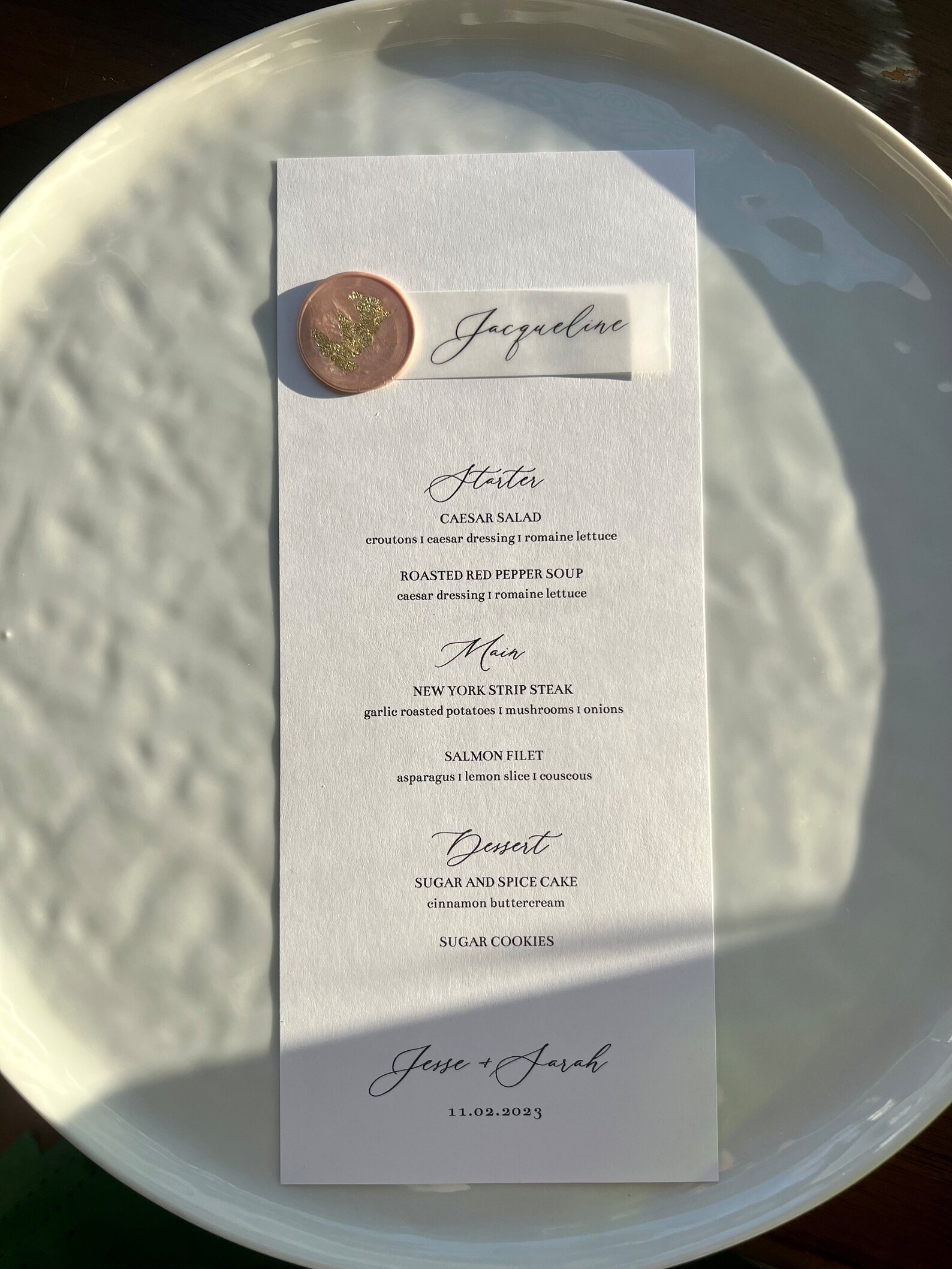 Customizable Menu, Wedding Menu, Dinner Menu, Engagement Party, Bridal ...