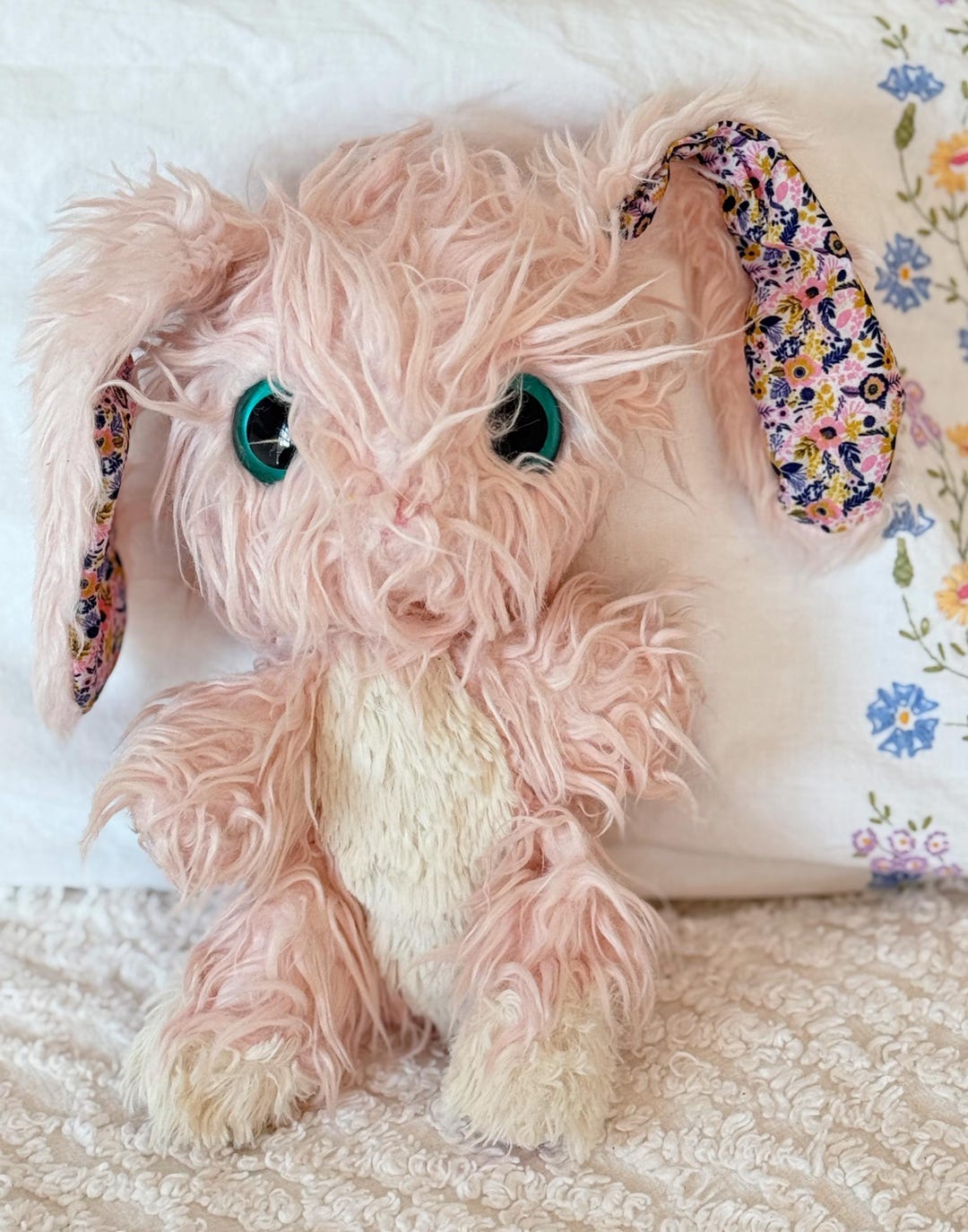 Vintage Raggedy Pink Stuffed Bunny Rabbit Big Eye Bunny - Etsy
