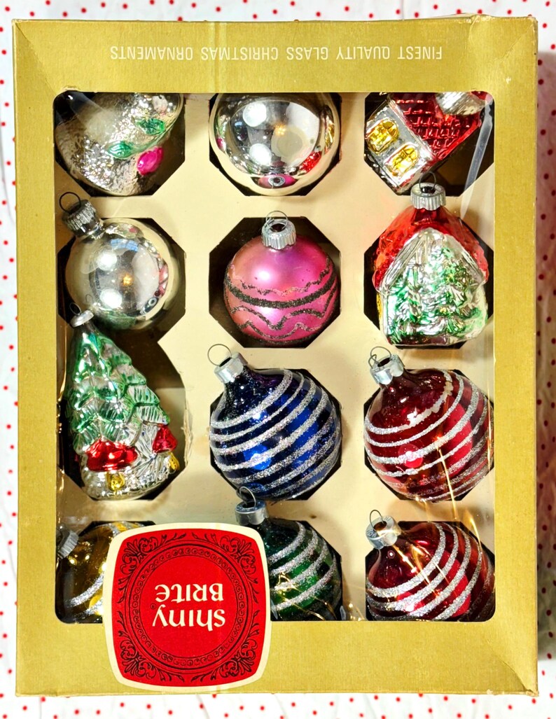 Set of 12 Vintage Some Shiny Brite, Some Marked West Germany, Colorful ...