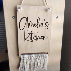Name Sign for Ikea Kitchen, Maple Plywood With Macrame - Etsy